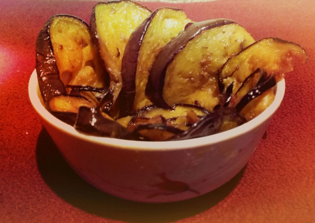 Baigan Bhaja or Fried Eggplant Curry - Zayka Ka Tadka