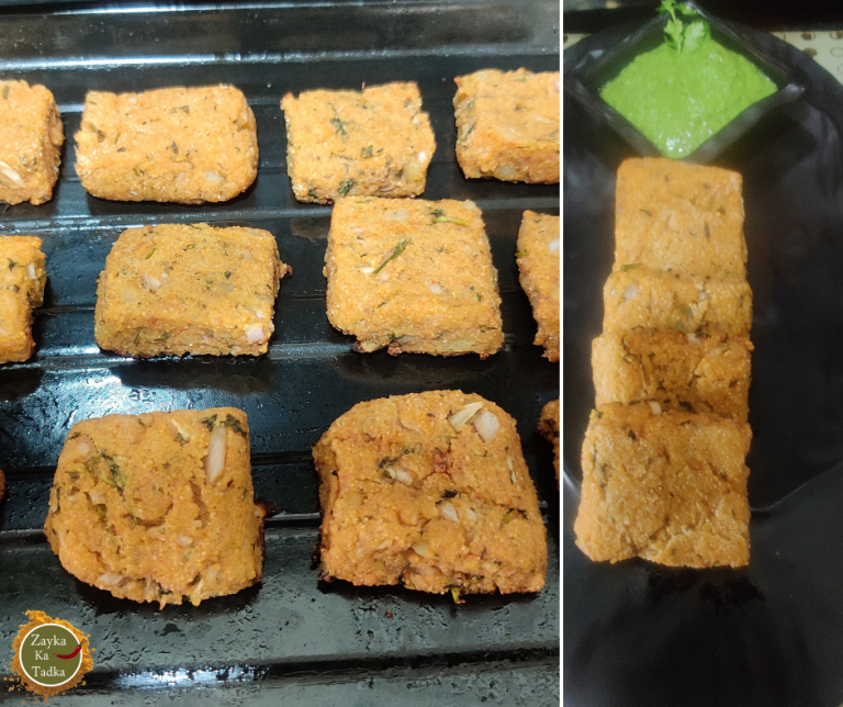 Aloo Suji Squares | Baked Potato Squares - Zayka Ka Tadka
