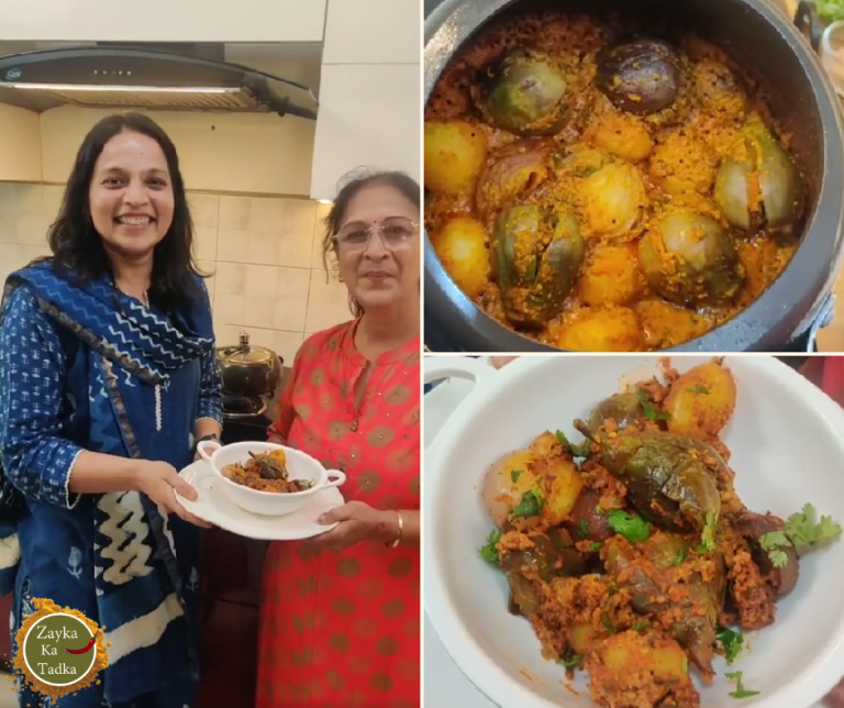 Bharwa Baingan Aloo | Gujarati Bharela Ringan Bateka Nu Saak - Zayka Ka ...