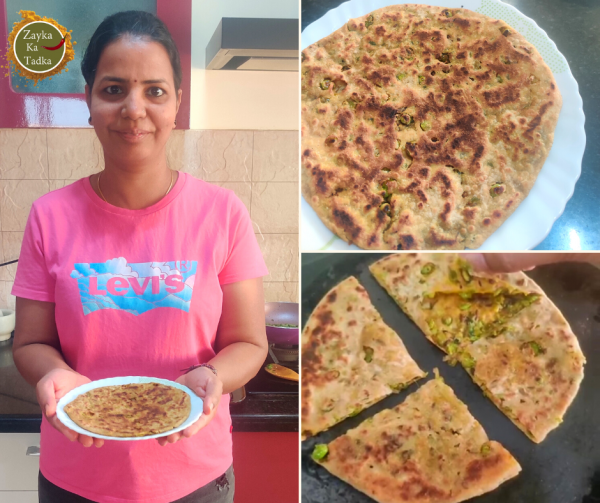 Lahsuni Matar Paratha | Matar Ka Paratha - Zayka Ka Tadka