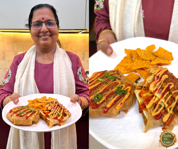 Roti Burger | Indian Style Roti Burger - Zayka Ka Tadka